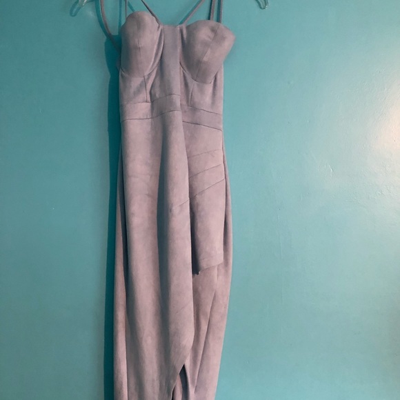 Madrag | Dresses | Light Blue Formal Suede Dress | Poshmark